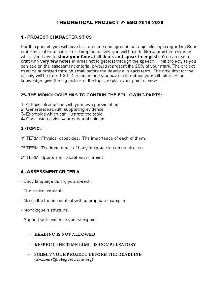 P.E. Theoretical Project 2Âº ESO 2019-20 | PDF | Career & Growth | Art