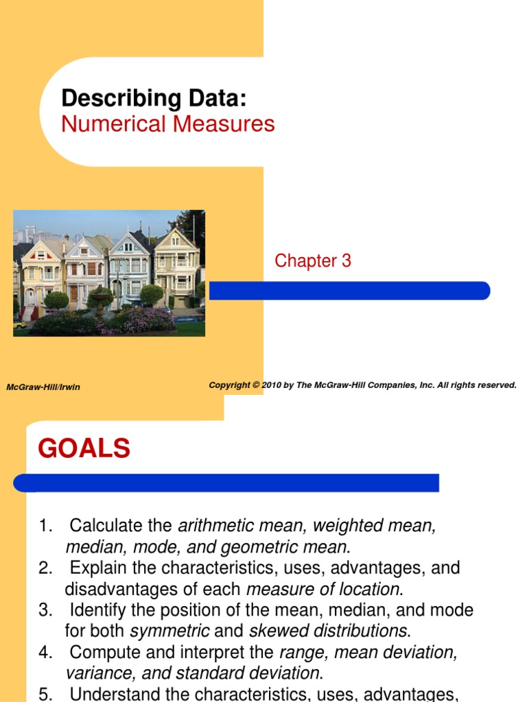 Describing Data:: Numerical Measures | PDF | Mean | Variance