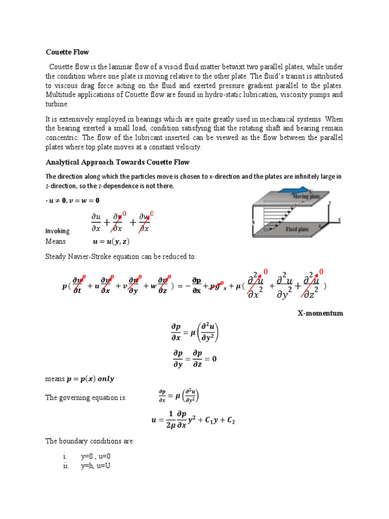Couette Flow, Steady Laminar Flow in Circular Tube & Steady Axial Flow ...