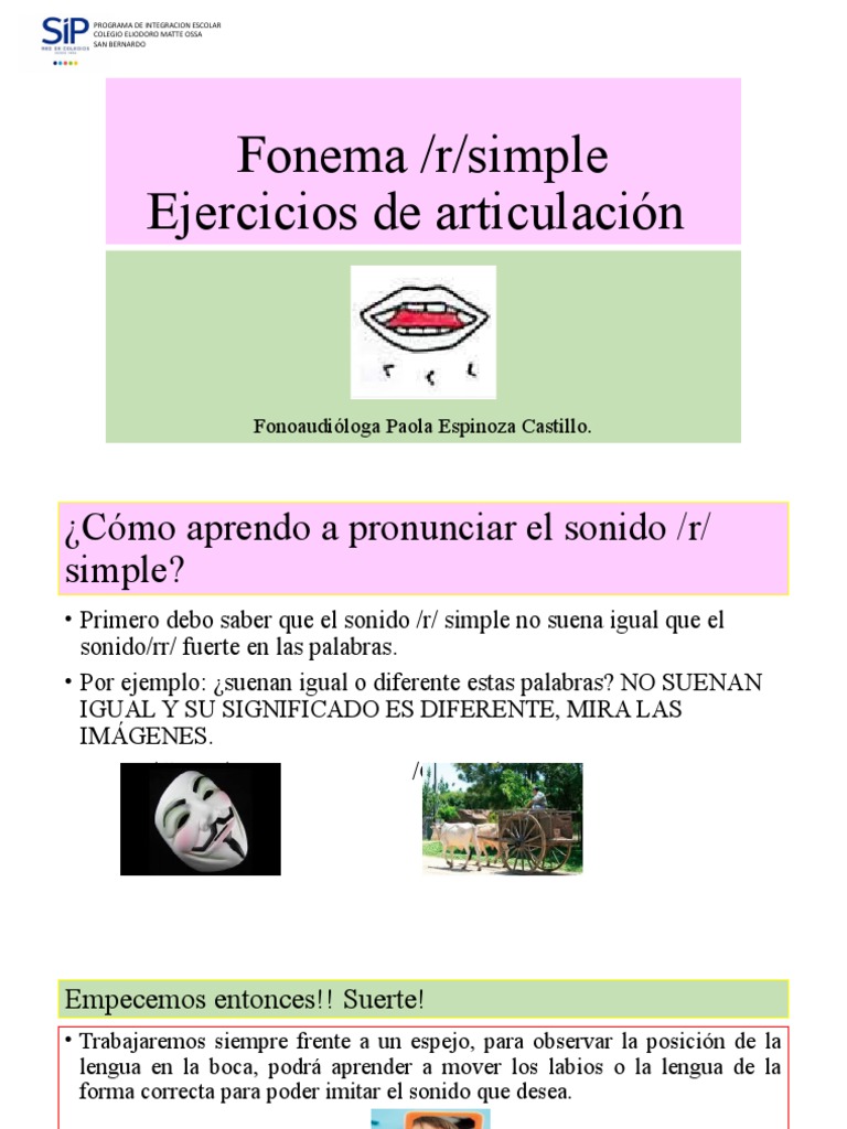 Ejercicios para Pronunciar /r/ Simple | PDF | Estudios de idiomas ...
