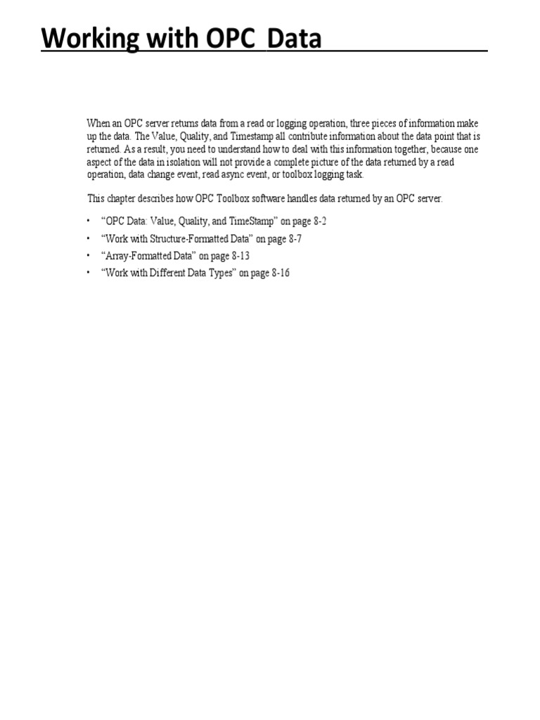 Working With OPC Data | PDF | Array Data Structure | Matlab