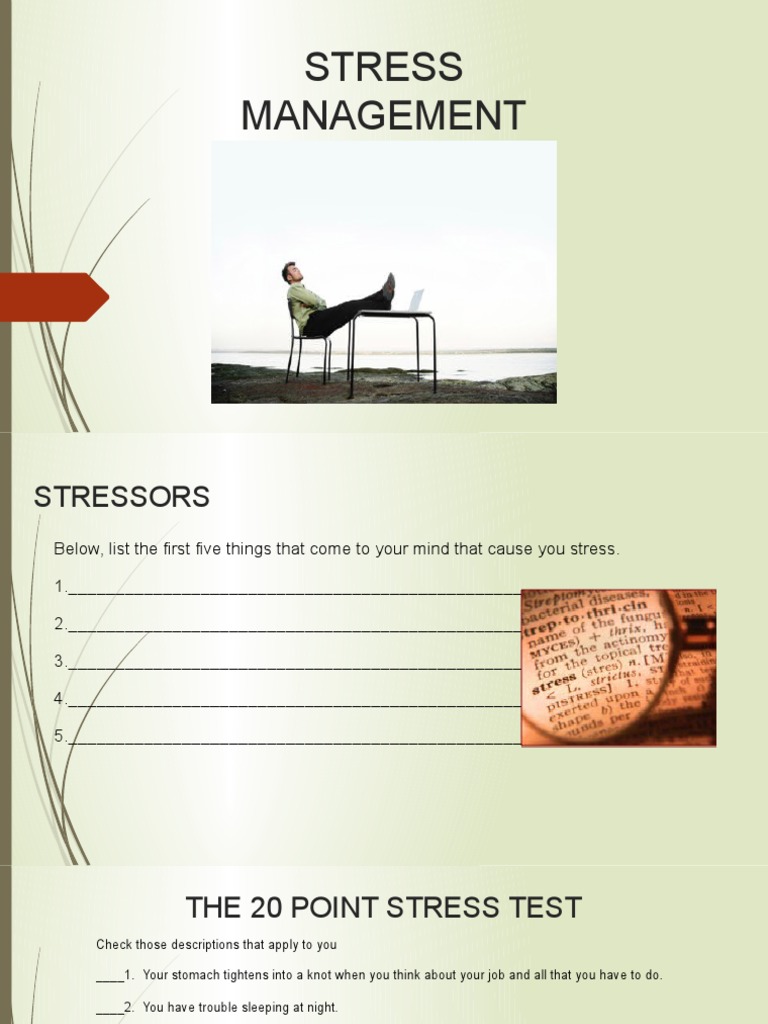 Stress Management Workbook | PDF | Relaxation (Psychology) | Stress ...