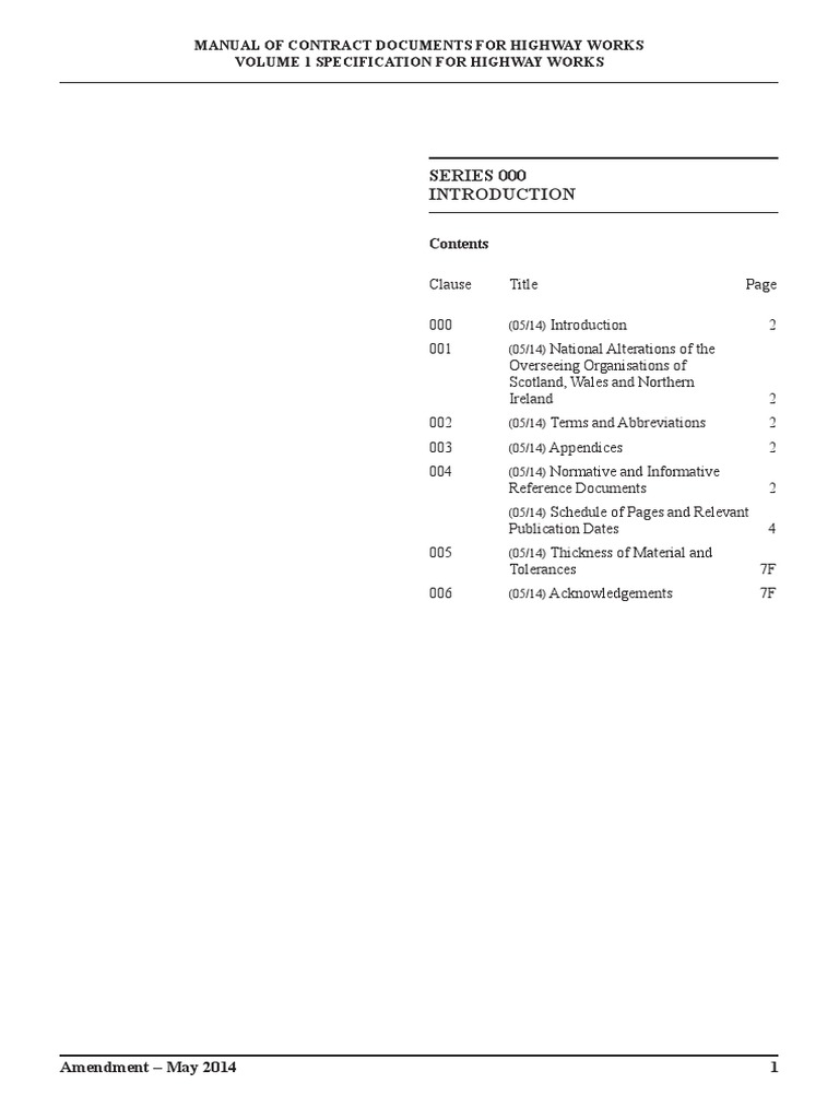 MCHW Volume 1: Highway Works Spec | PDF | Specification (Technical ...