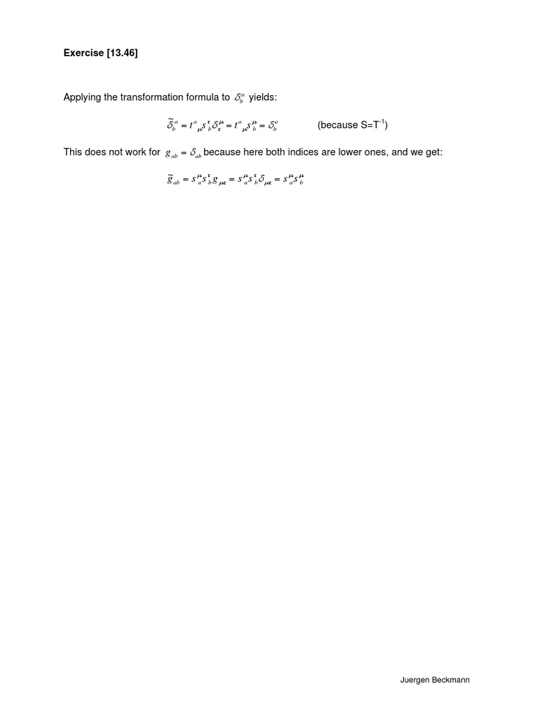 Transformation Formula Application in Exercise | PDF