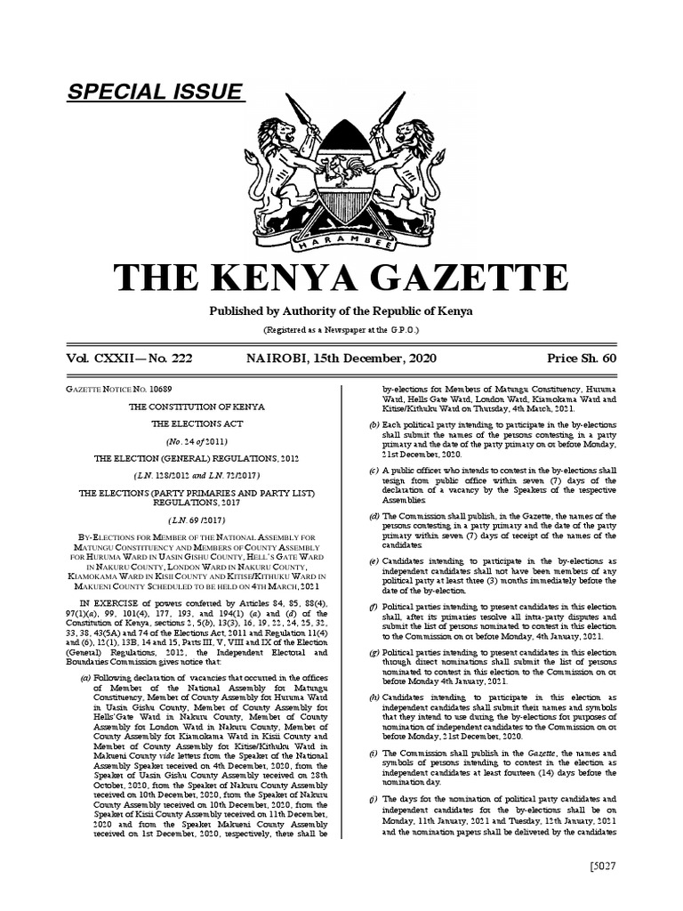 Special Issue (IEBC) | PDF | Elections | Justice