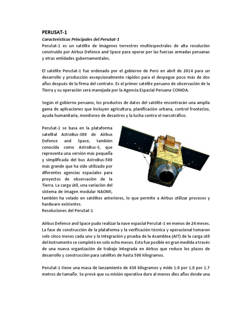 Datos Del PERUSAT | PDF | Satélite | Aerobús