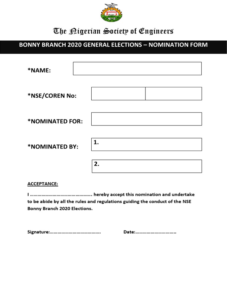 The Nigerian Society of Engineers: Bonny Branch 2020 General Elections ...
