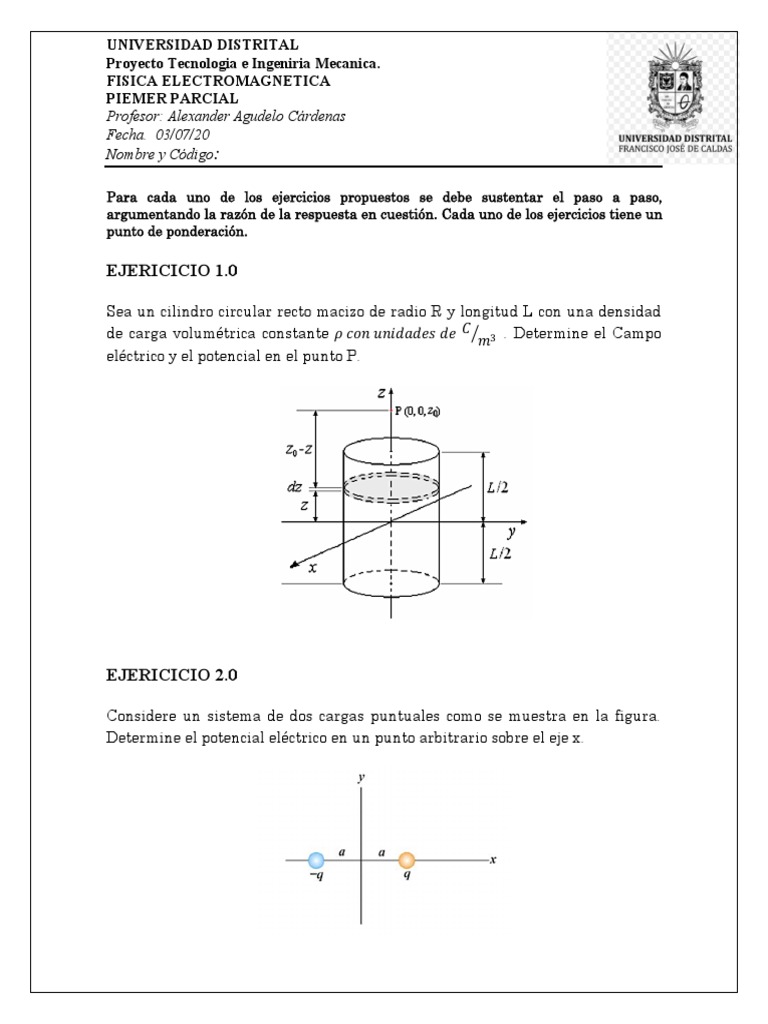 1 Parcial Fisica Electromagnetica | PDF