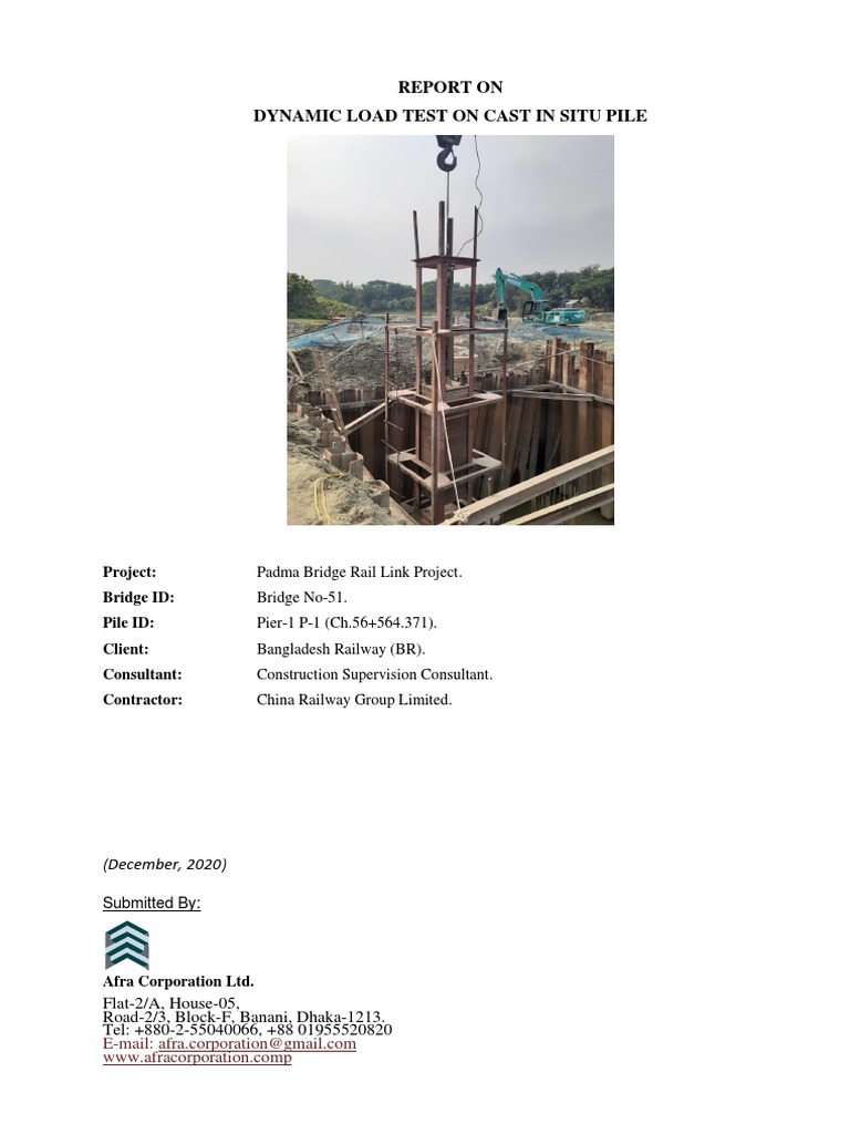 Report On Dynamic Load Test On Cast in Situ Pile | PDF | Deep ...