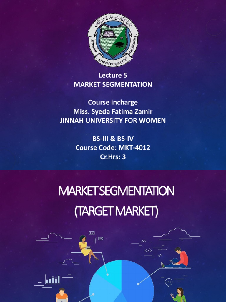 Market Segmentation Course Incharge Miss. Syeda Fatima Zamir Jinnah University For Women Bs-Iii ...