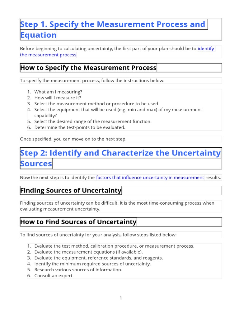 Steps To Evaluating Measurement Uncertainty | PDF | Standard Deviation ...