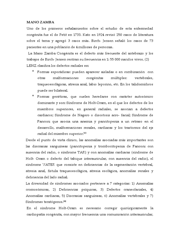 Resumen Mano Zamba | PDF | Mano | Sistema esquelético