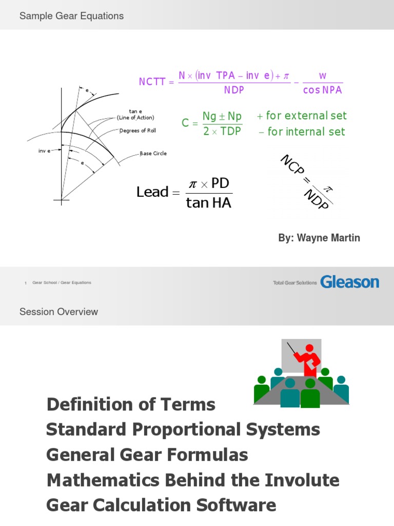 Gear Equations | PDF | Gear | Microsoft Excel