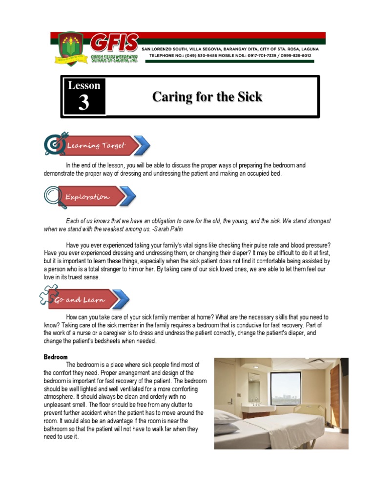 Caring For The Sick | PDF | Bathing | Caregiver