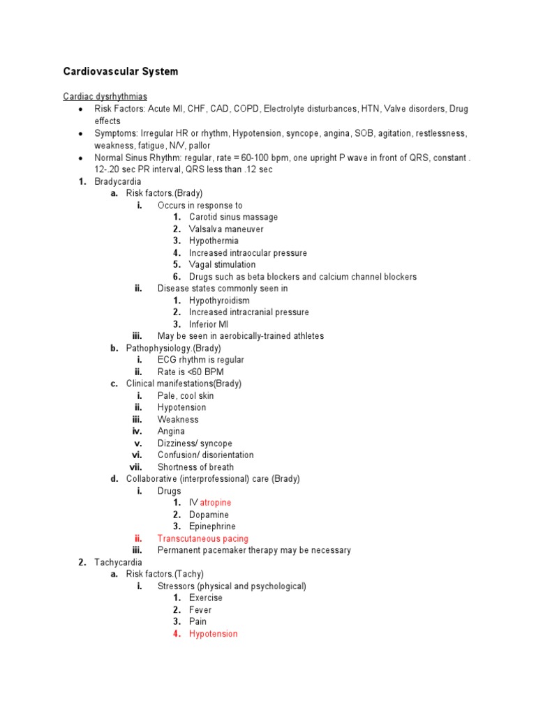 Cardiovascular Notes | PDF | Coronary Artery Disease | Heart