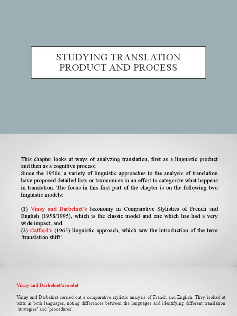 Translation: Product and Process Analysis | PDF | Translations ...