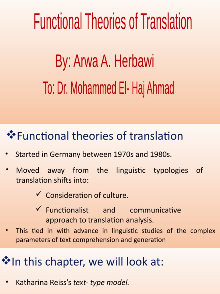 Functional Theories | PDF | Translations | Linguistics