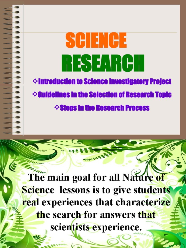Science Investigatory Project Guide | PDF | Experiment | Hypothesis