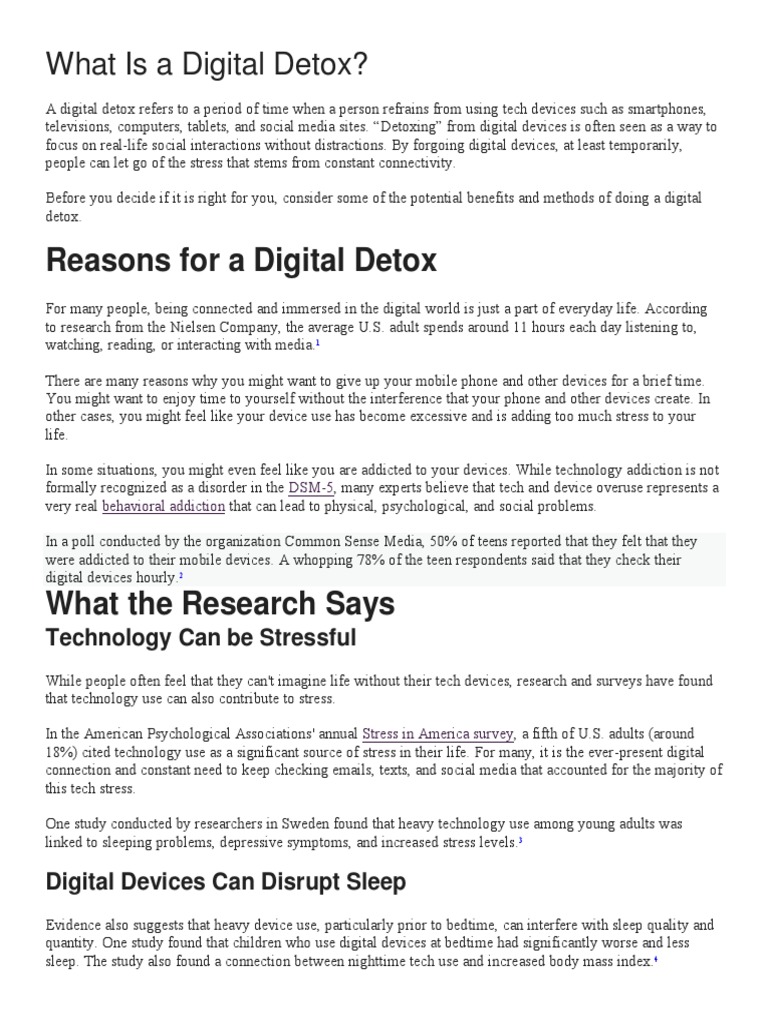 What Is A Digital Detox | PDF | Social Media | Popular Culture & Media ...