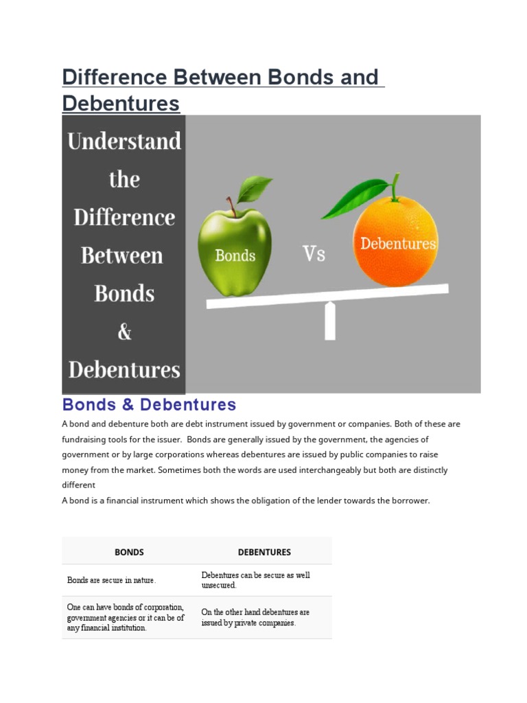 Bonds vs. Debentures: Key Differences | PDF | Debenture | Bonds (Finance)