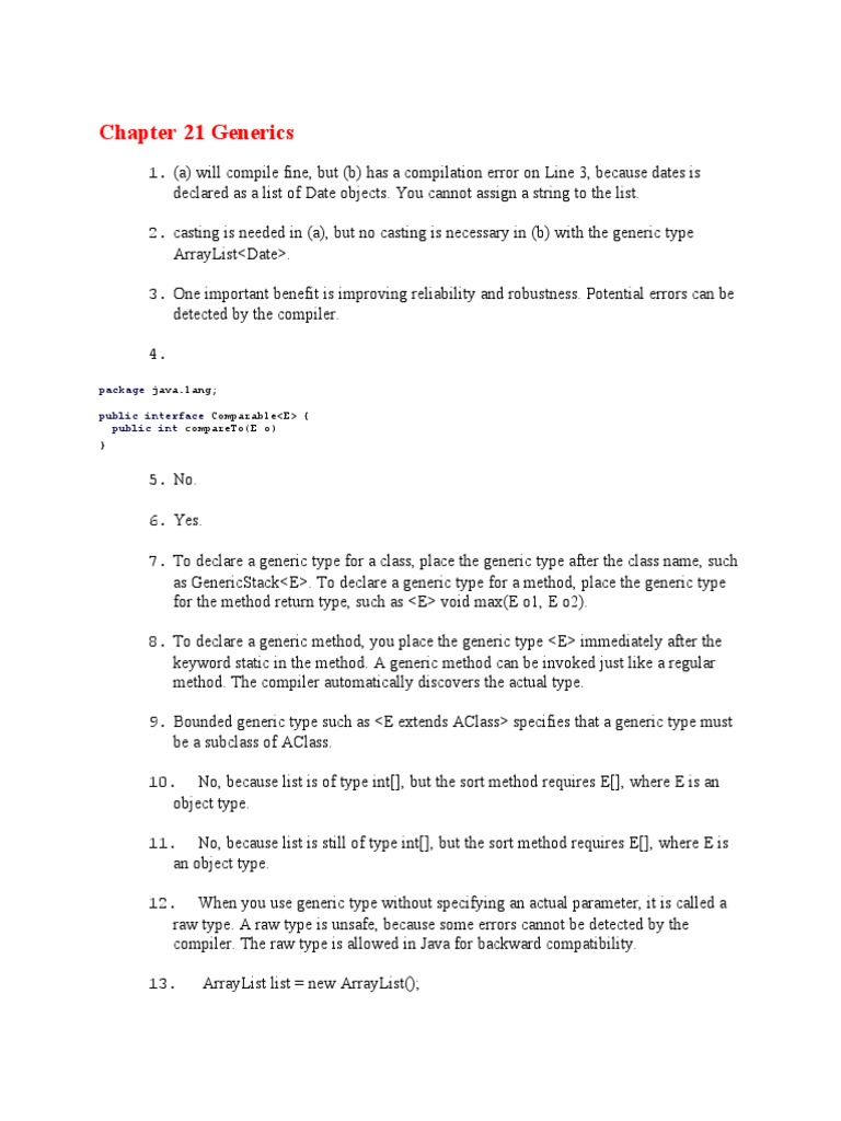 Chapter 21 Generics Package Public Interface Public Int Pdf Method Computer Programming 