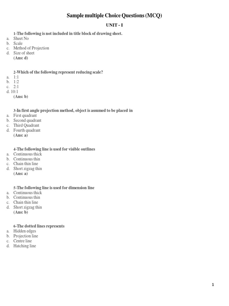 Engineering Drawing MCQs and Projections | PDF | Ellipse | Euclidean ...