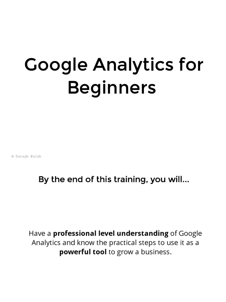 Google Analytics For Beginners - Certification Training PDF | PDF ...