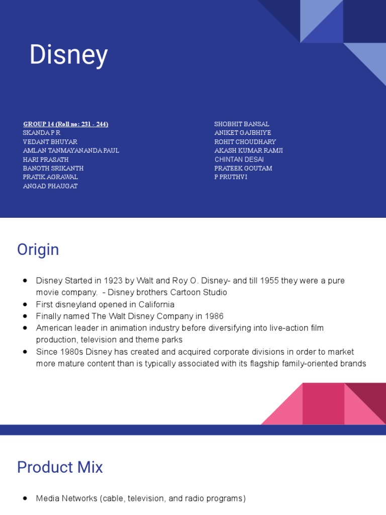 Marketing - Disney Product Mix | PDF | The Walt Disney Company | Media ...