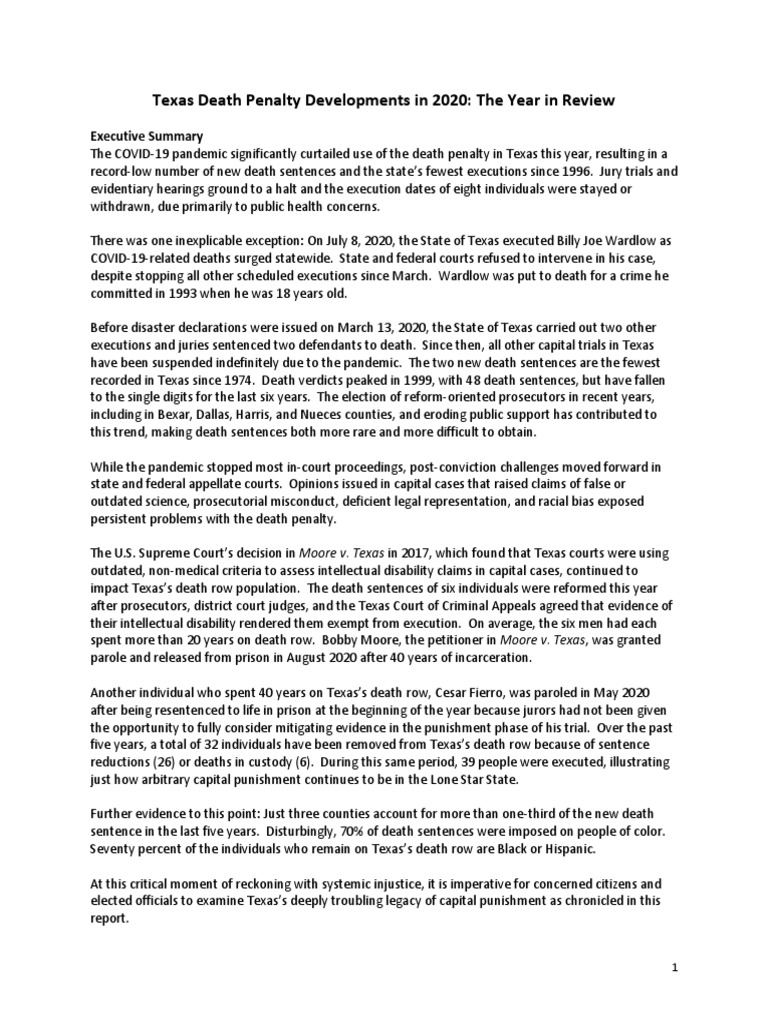 Texas Death Penalty Developments in 2020 FINAL | PDF | Capital ...