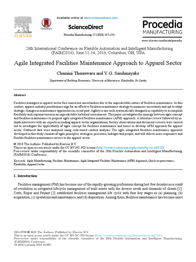 Agile Integrated Facilities Maintenance | PDF | Life Cycle Assessment ...