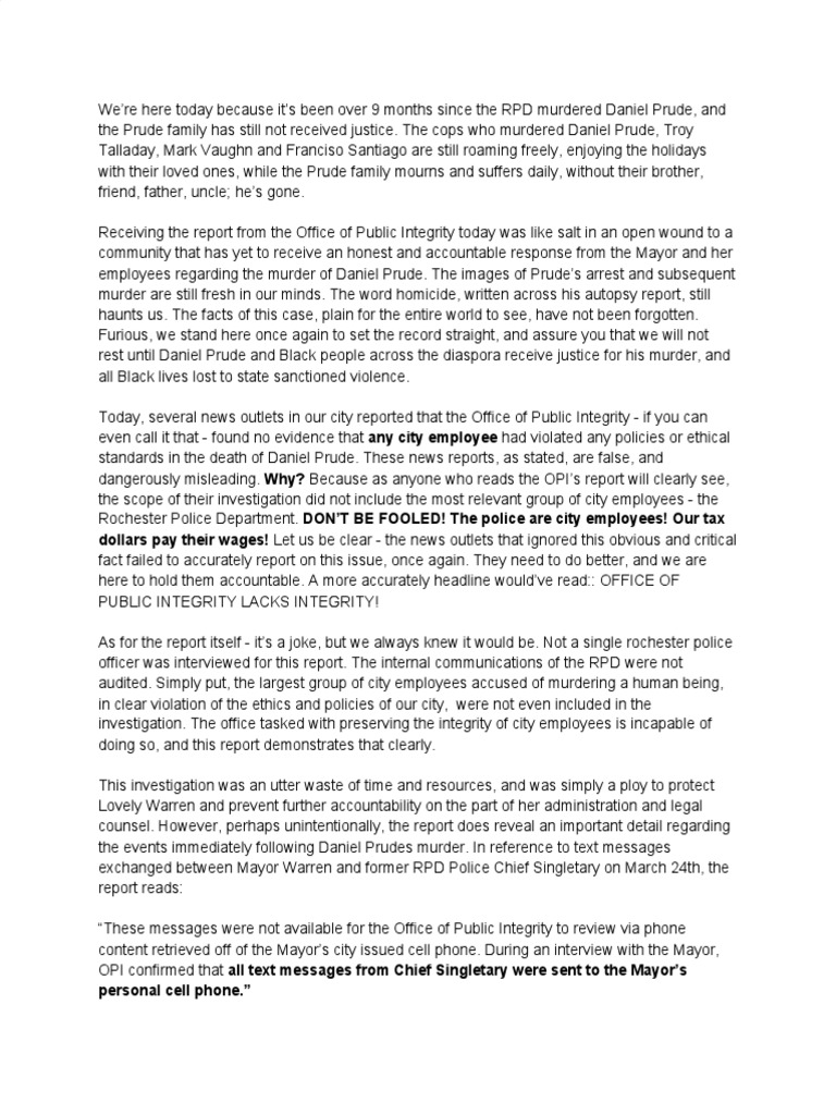 Free The People ROC Statement | PDF | Text Messaging | Conflict Of Interest