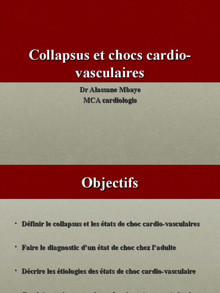 Collapsus Et Choc CV | PDF | État de choc circulatoire | Système cardio-vasculaire