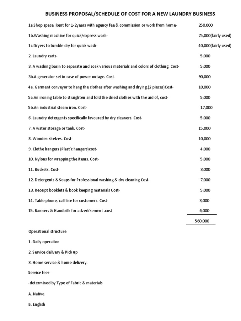 Business Proposal Laundry | PDF | Laundry | Washing Machine