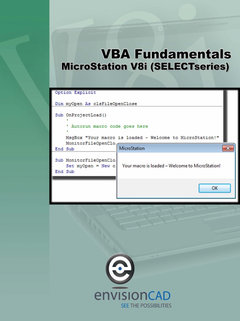 MicroStation VBA Fundamentals - MicroStation V8i - EnvisionCAD PDF ...