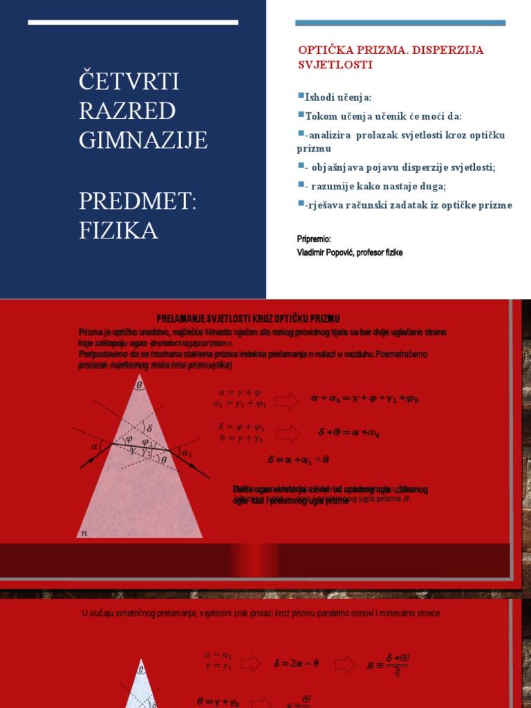 Disperzija Svjetlosti | PDF