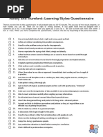 Learning Style Questionnaire Guide | PDF | Thought | Logic