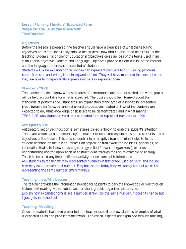 Lesson Plan Madeline Hunter 3 | PDF | Lesson Plan | Concept