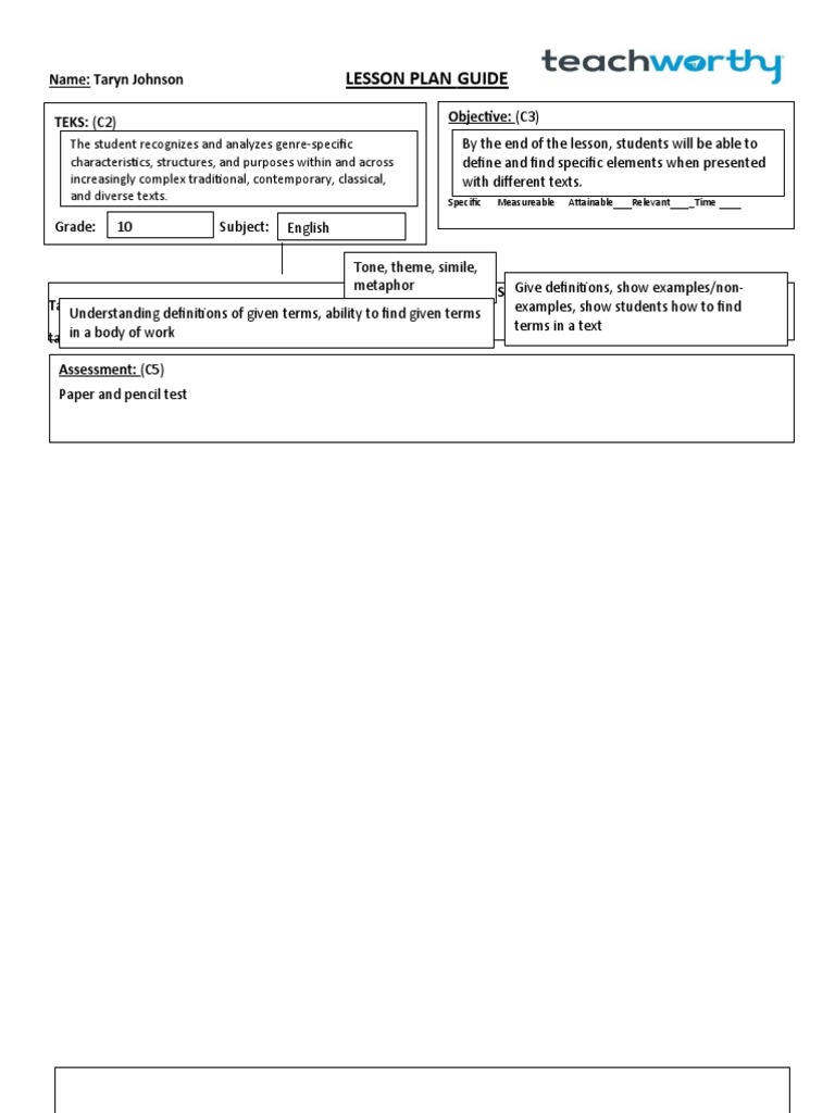 Lesson Plan Guide LPG Recent | PDF | Lesson Plan | Reading Comprehension