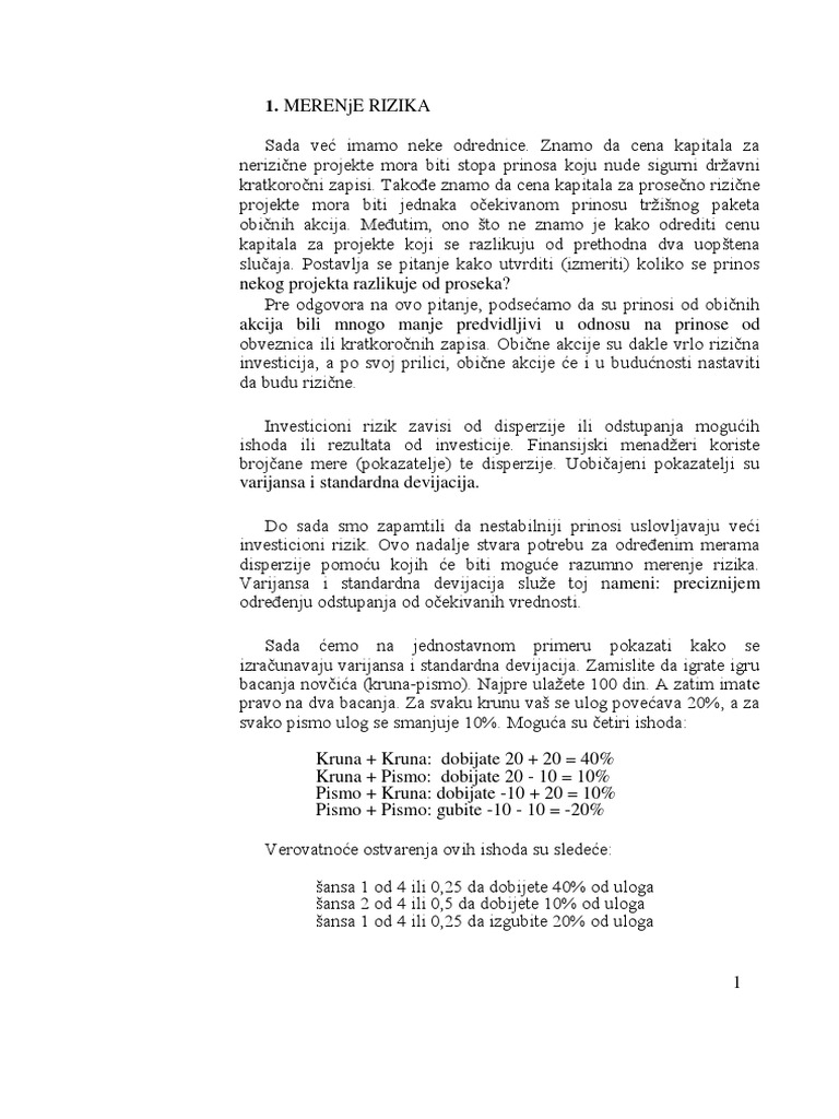 Vežba 3-Merenje Rizika | PDF