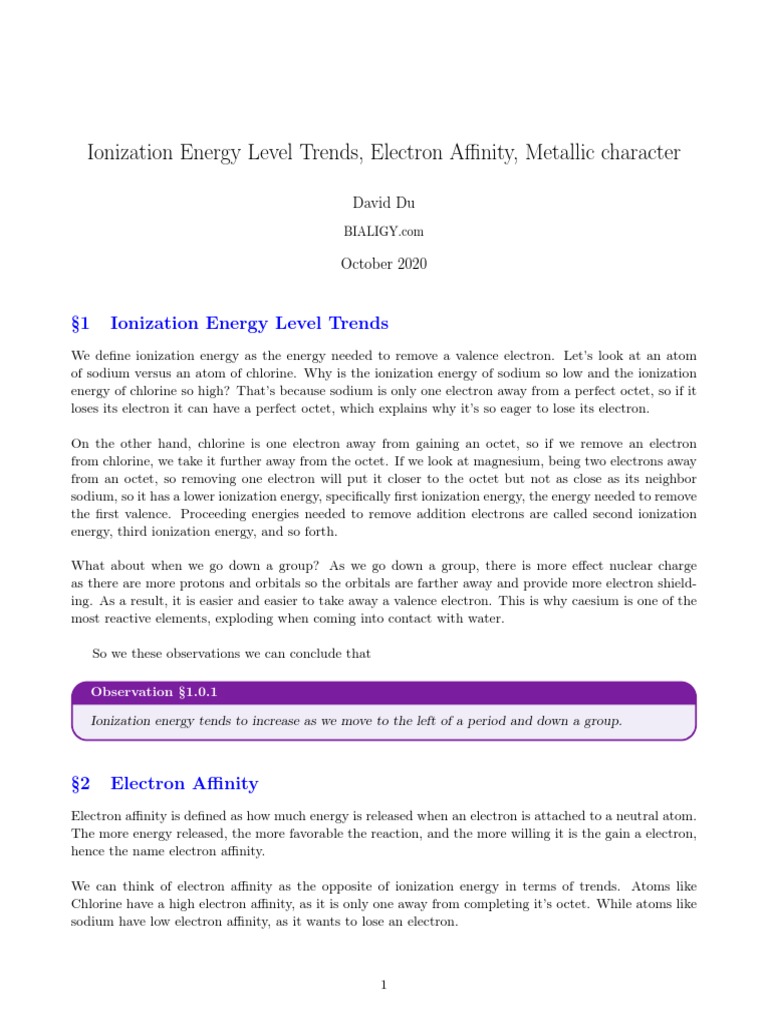 Lecture Periodic Trends | PDF | Ionization | Electron