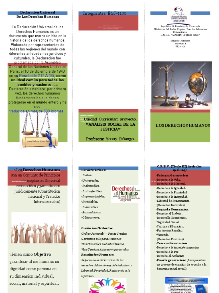 Triptico Derechos Humanos Sin Color - PPSX | PDF | Derechos humanos | Teorías políticas