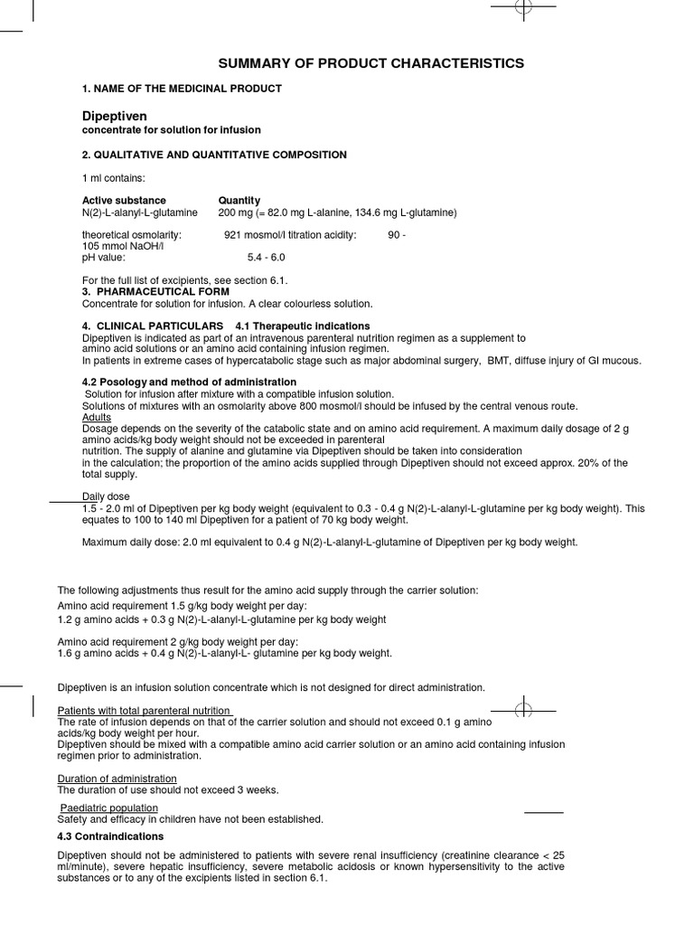 L - ALANINE 8.2 G - 100 ML, L - GLUTAMINE 13.46 G - 100 ML (Dipeptiven ...