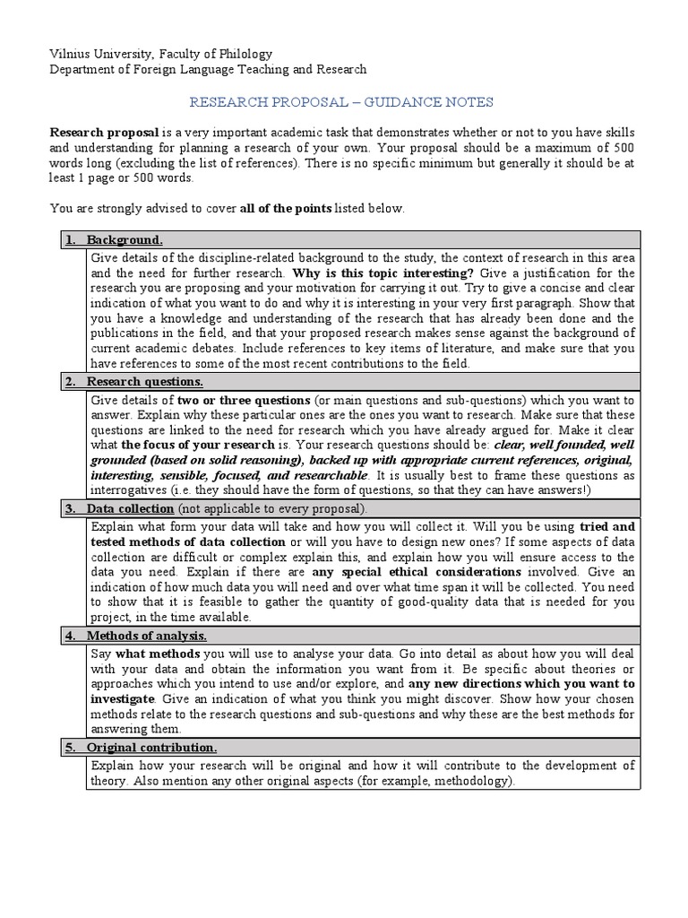 Research Proposal - Guidelines | PDF | Argument | Essays