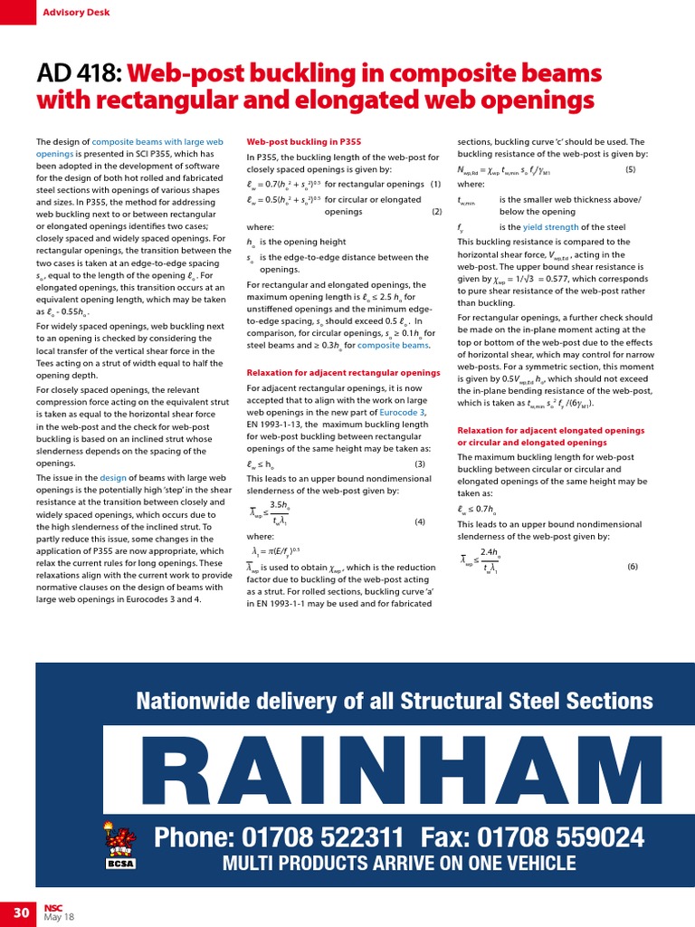 AD 418 - Web-Post Buckling in Composite Beams With Rectangular and ...