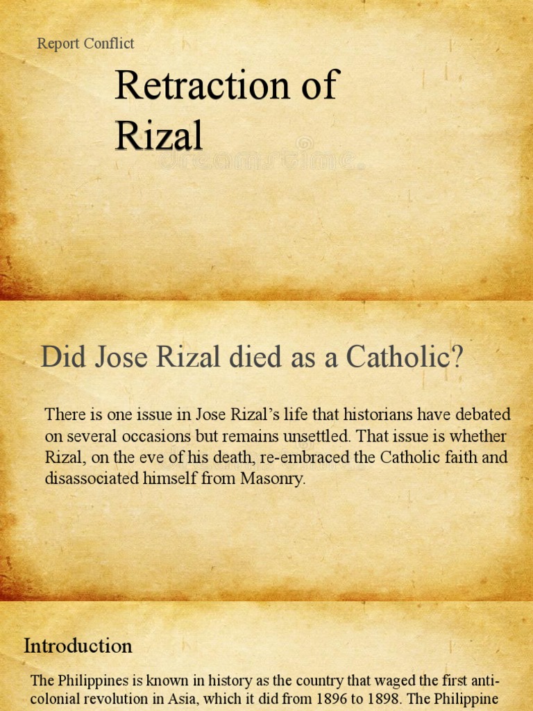 Retraction of Rizal Retraction of Rizal: Report Conflict | Download ...