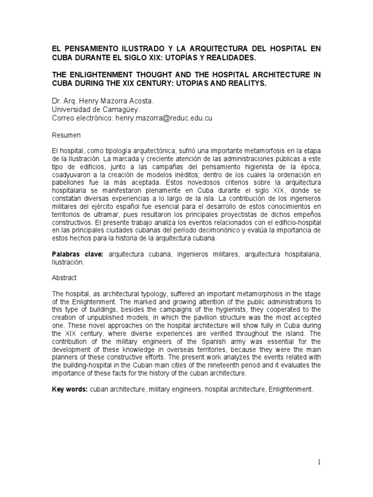 Mazorra. Arquitectura Del Hospital en Cuba | PDF | Hospital | Cuba