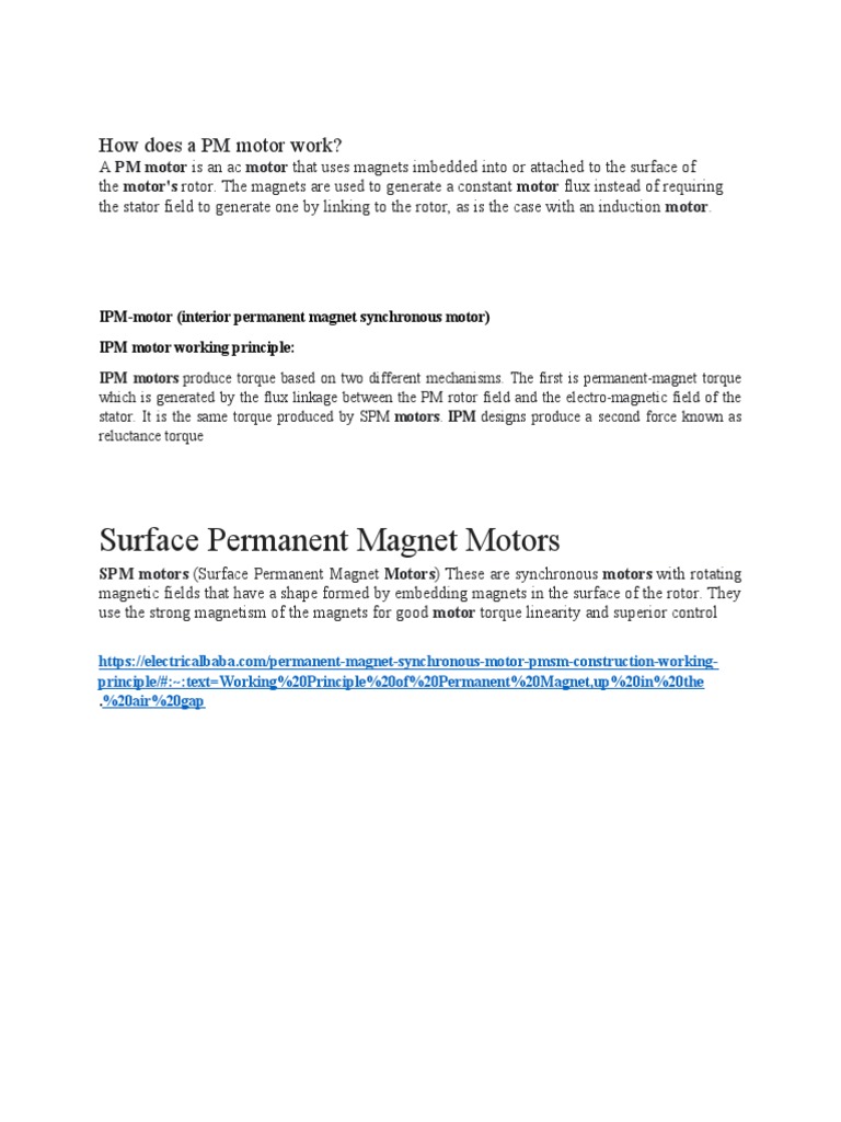 Surface Permanent Magnet Motors: How Does A PM Motor Work? | Download ...