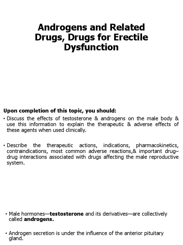 Drugs Affecting Male Reproductive System | PDF | Testosterone | Androgen