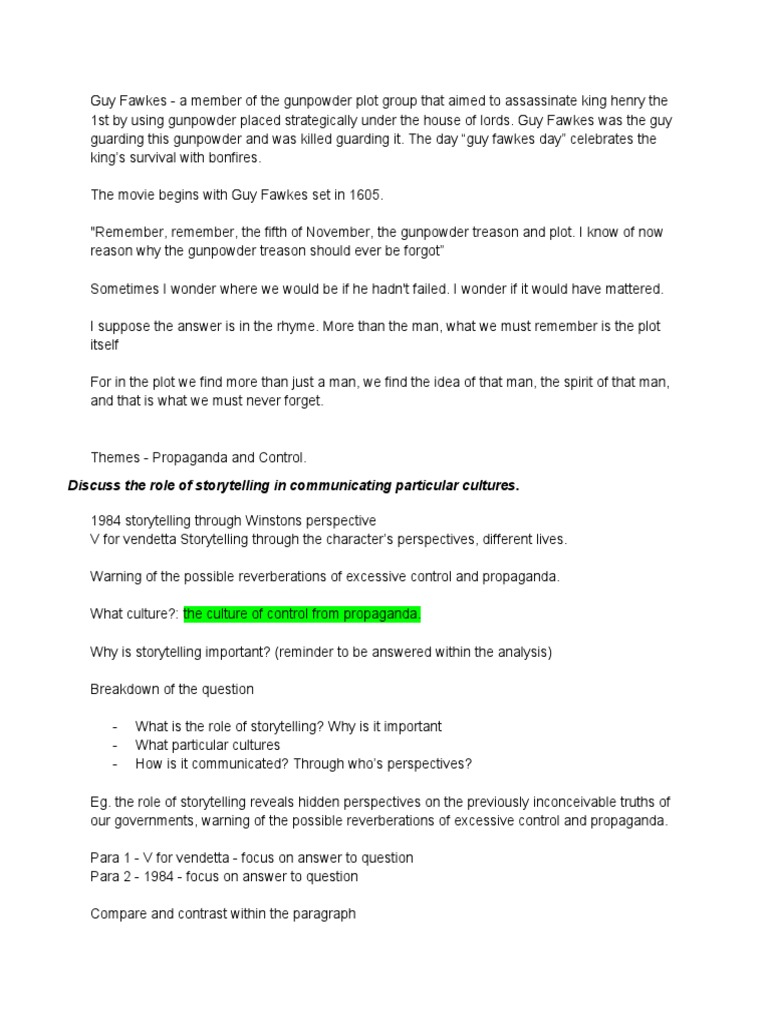 Multimodal V For Vendetta Analysis | PDF | History