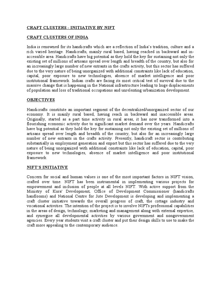NIFT Cluster Initiatives | PDF | Weaving | Loom